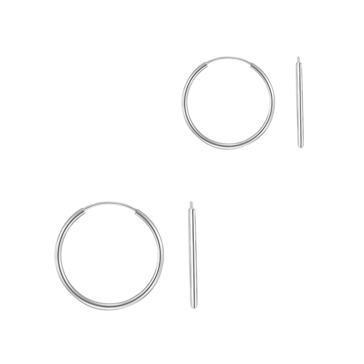 2PK Sterling Silver Hoops – Donatello Gian