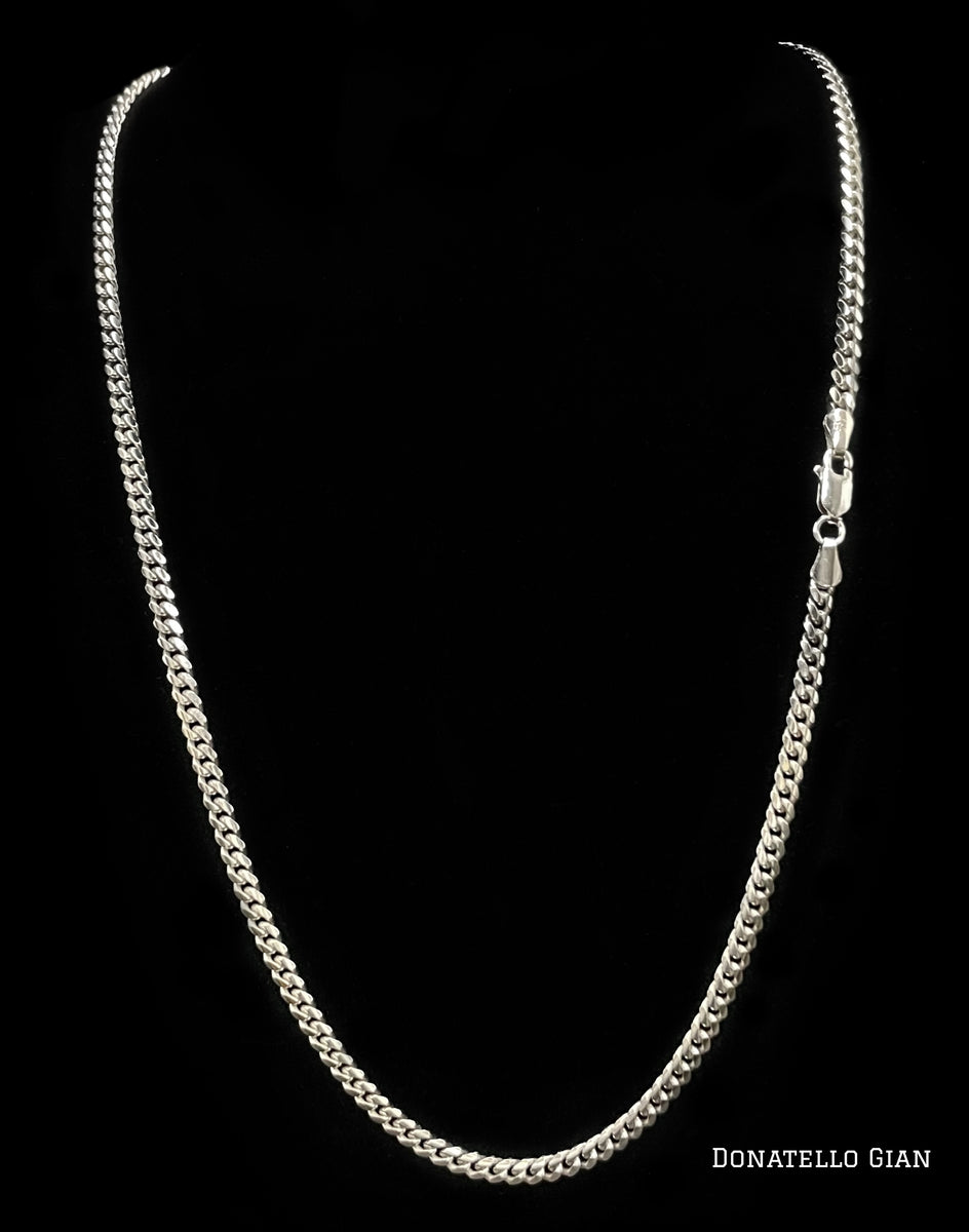Sterling Silver 925 Miami Cuban Link Chain 4MM, 16"-24", Cuban Curb Ch ...